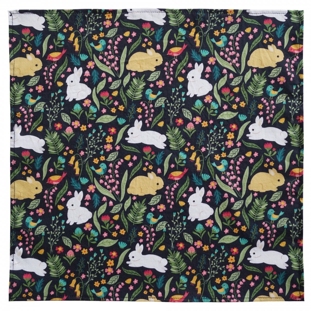 Floral Spring Bunnies handkerchief